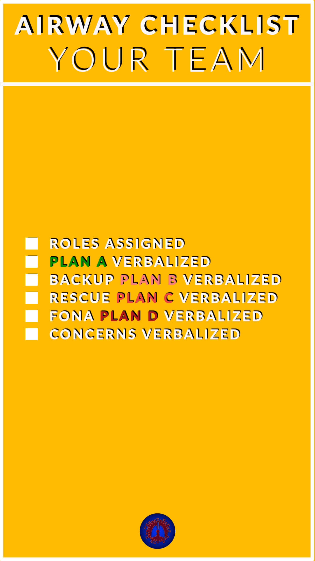 Airway Checklist Rapid Resource – The Protected Airway Collaborative